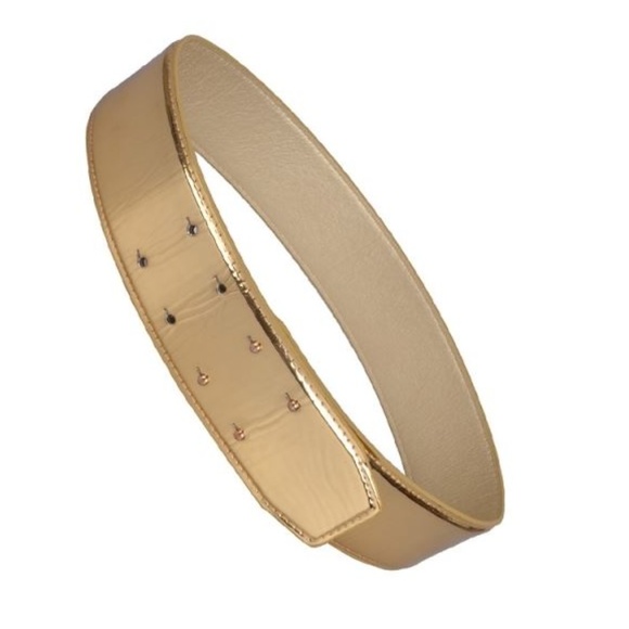 Accessories | Gold Metallic Wide Band Belt | Poshmark